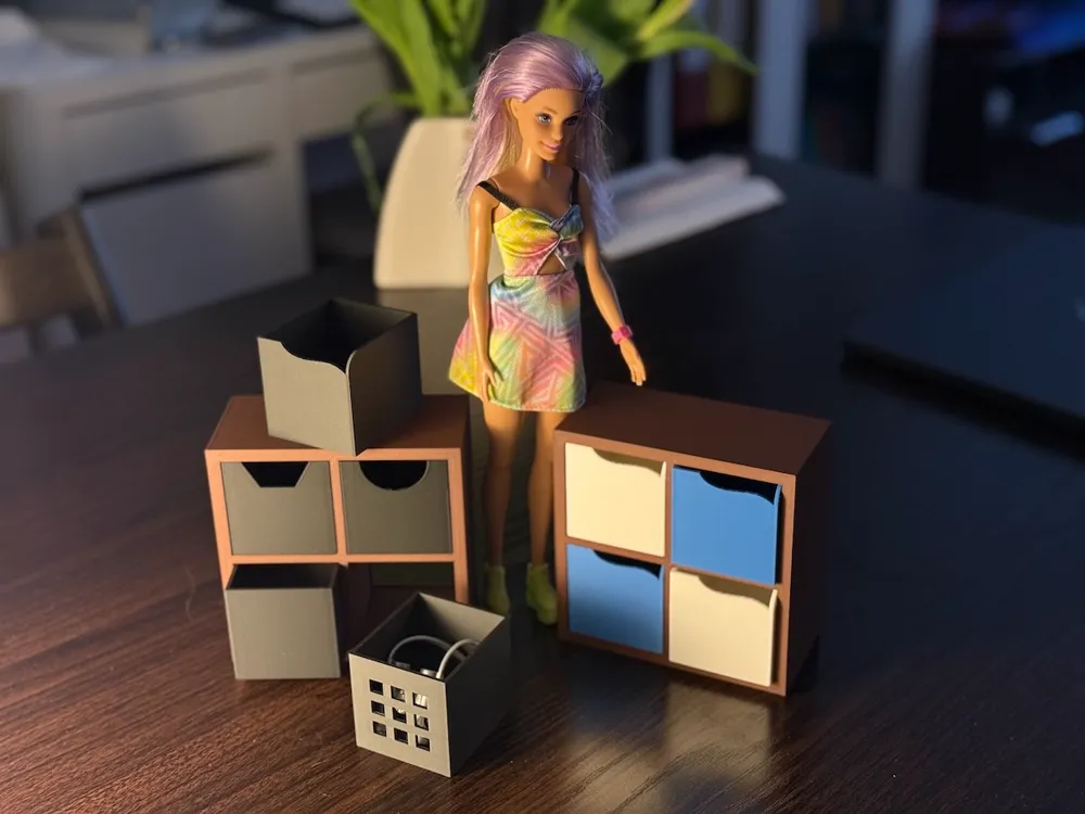Regal Ikea Kallax Barbie - 4 compartments - 5 boxes by Alex Knight 3D ...
