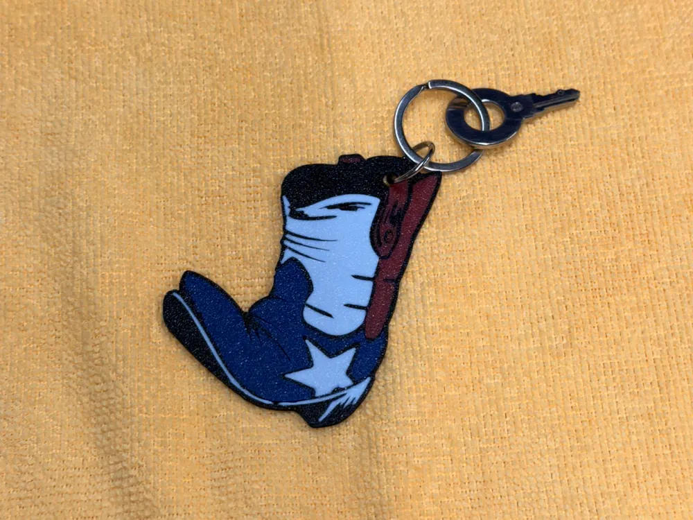 Texas Boot Keychain - Free 3D Print Model - MakerWorld