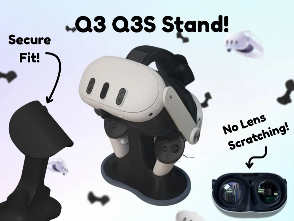 Quest 3 & Quest 3S Stand by Neo Pixel MakerWorld: Download Free 3D Models