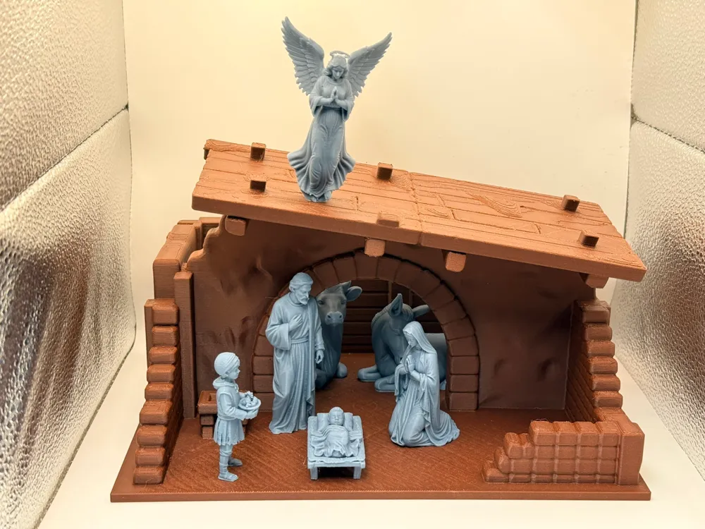 “Nativity Scene – Traditional Christmas Stable” - Free 3D Print Model ...