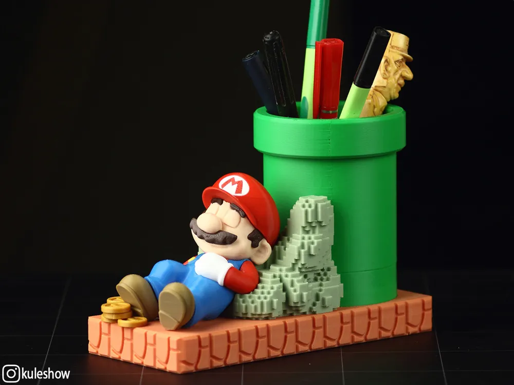 Bleistifthalter im Mario-Stil von bigovereasy MakerWorld: Kostenlose 3D ...