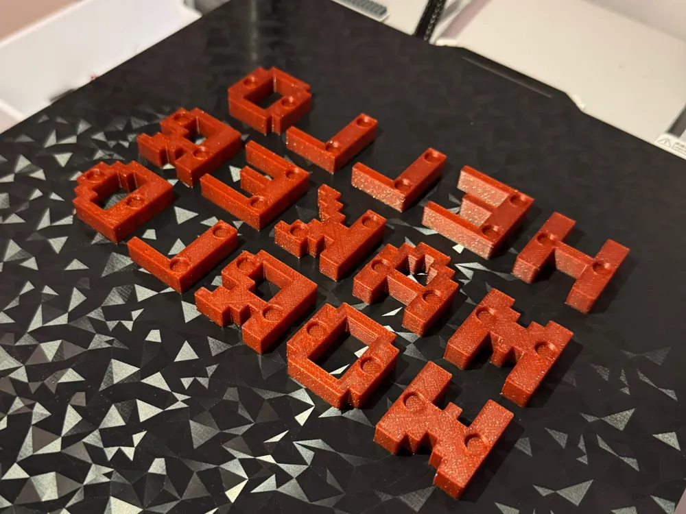 Retro Pixel Magnetic Letters 8-Bit Fridge Magnets by tony MakerWorld ...