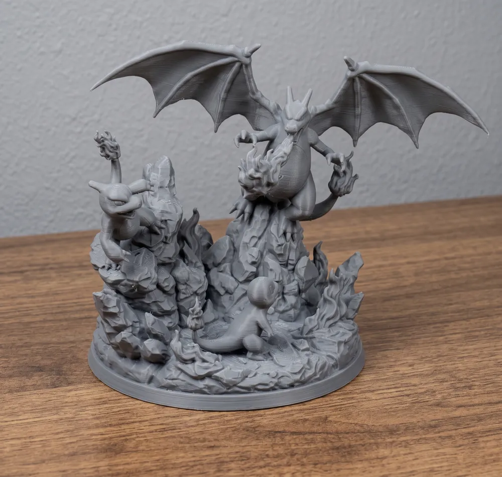 Diorama - Charizard, Charmeleon & Charmander - Free 3D Print Model ...