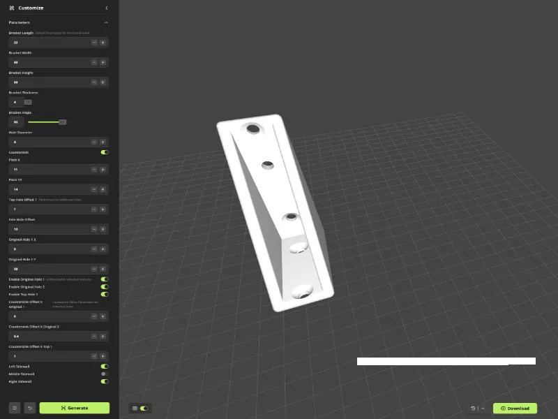 Customizable Wall Shelf Bracket - openscad Remixed by S3D MakerWorld ...