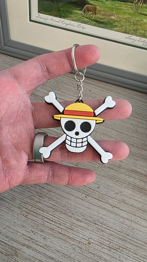 One Piece Straw Hat Pirates Logo Keychain - Free 3D Print Model ...