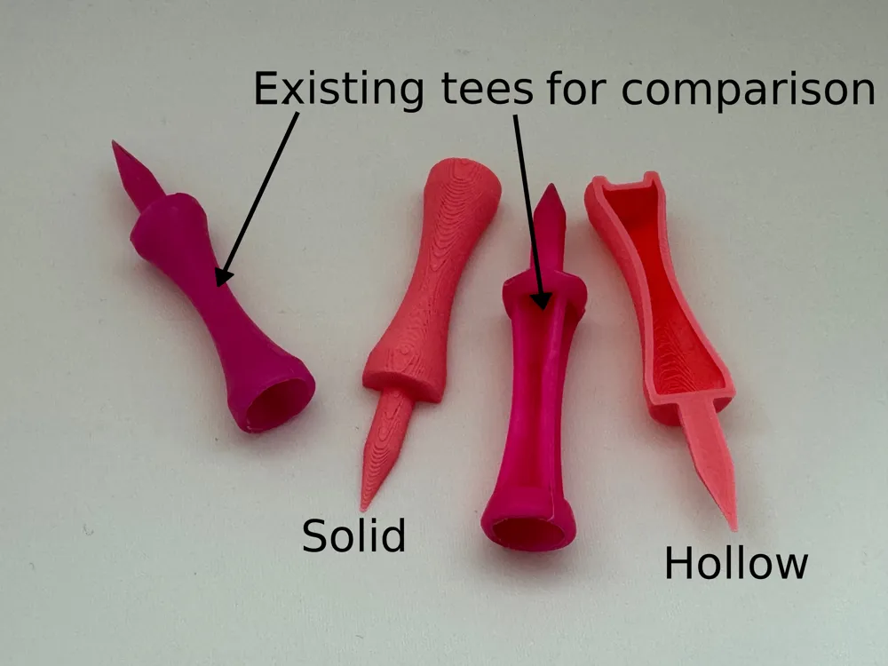 Easy print (lay flat) pink golf tower tee by Gee - MakerWorld