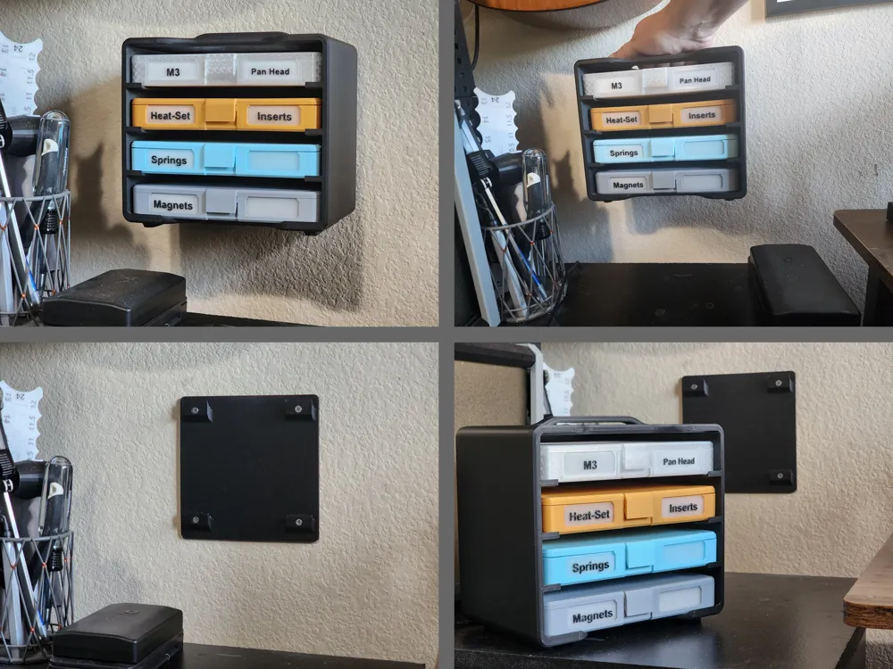 Stacking Shelf for Tiny Bins Storage Boxes [Wall Mountable] [Parametric] Remixed by jaminv ...