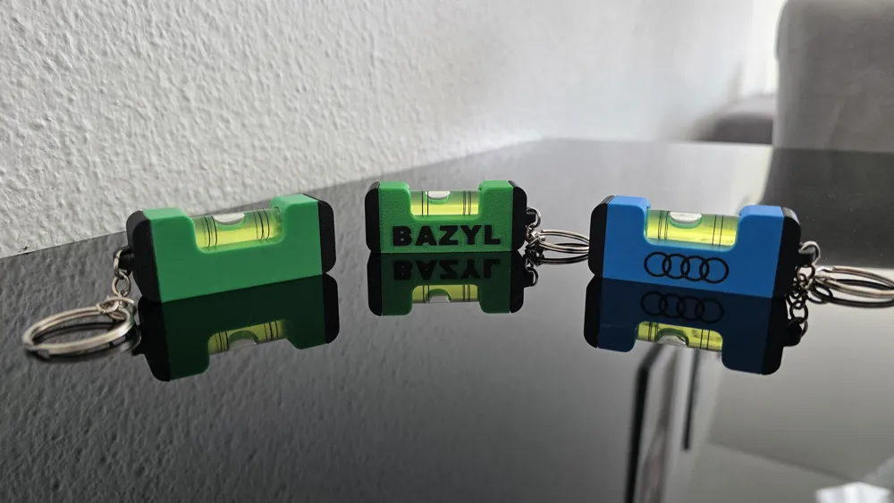 Spirit Level keychain customize text - Free 3D Print Model - MakerWorld