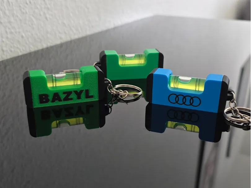Spirit Level keychain customize text - Free 3D Print Model - MakerWorld