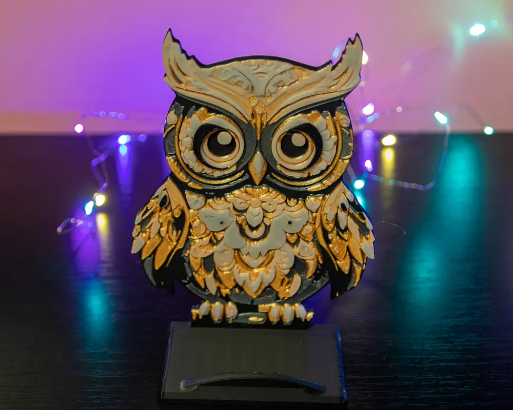 Owl phone holder by ptesza - MakerWorld