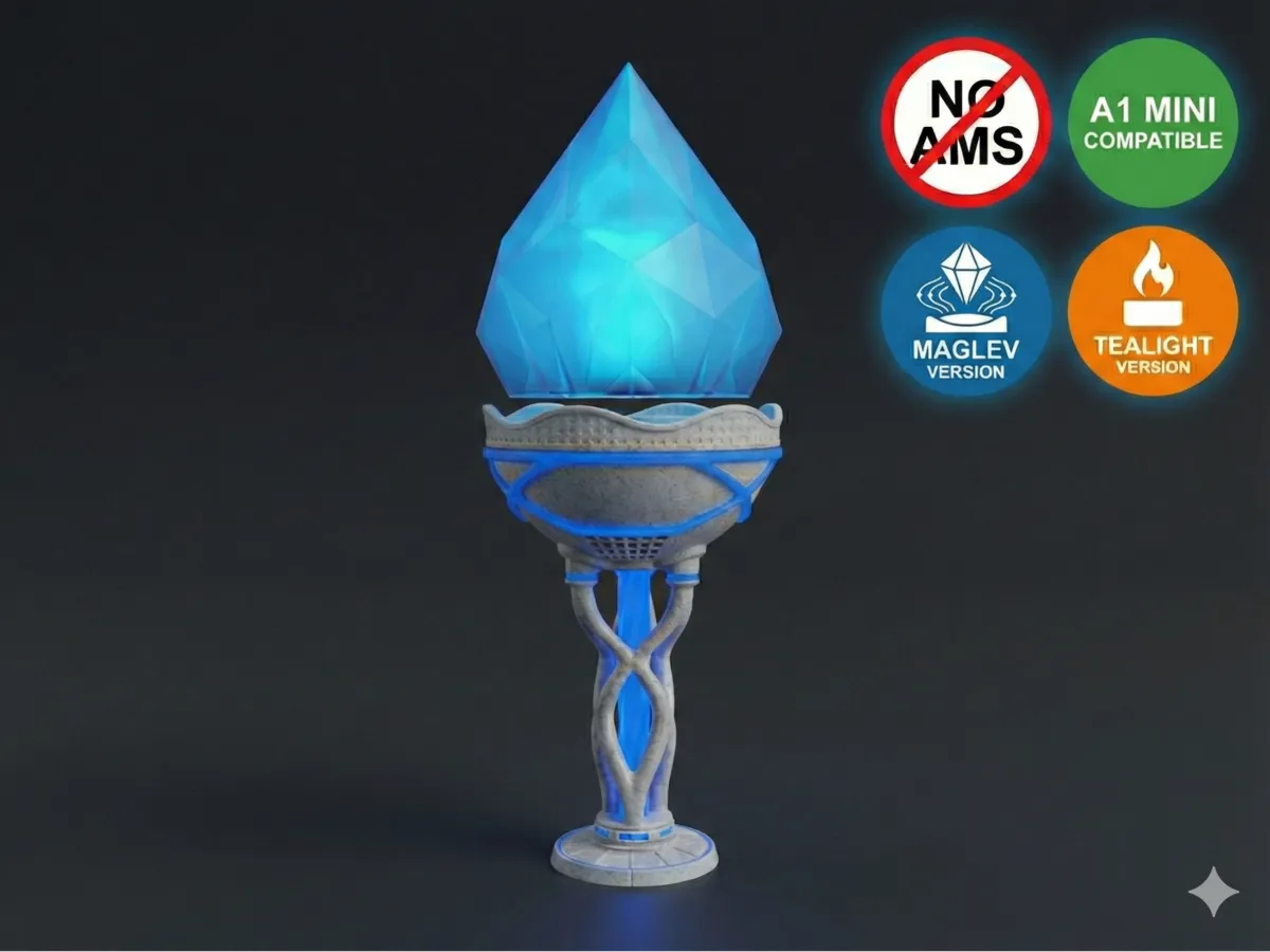 MagLev - Nova Crystal Torch with Levitating Fire - Free 3D Print Model ...