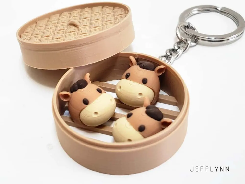Horse Bun Fidget Keychain (Dim Sum) - Free 3D Print Model - MakerWorld