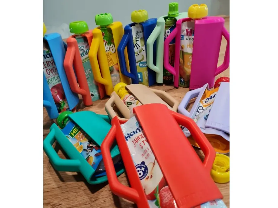 Baby Food Pouch Holder – Easy Grip Handle by little-bee MakerWorld ...