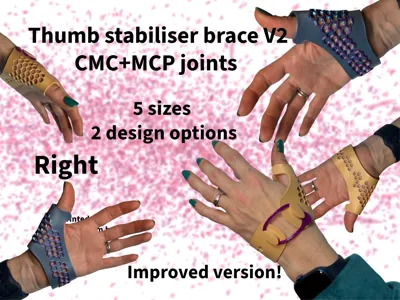 Right Thumb Brace CMC+MCP by familieKP MakerWorld: Download Free 3D Models