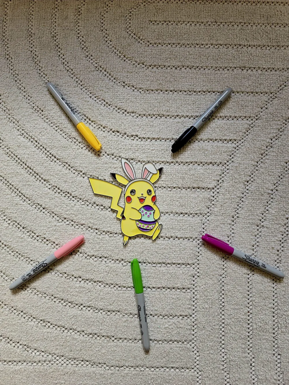 Pokemon Pikachu Easter Egg Coloring Sheet Plate by Merilno3D - MakerWorld