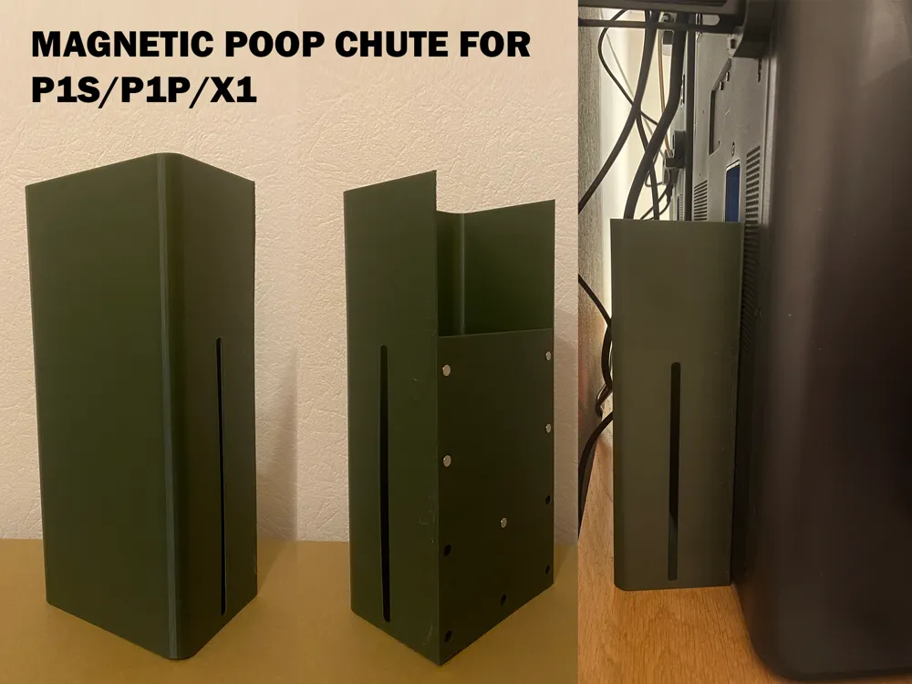 Magnetic Poop Chute for Bambu Lab P1S/P1P/X1 Remixed by 3D XYZ MakerWorld: Download Free 3D Models
