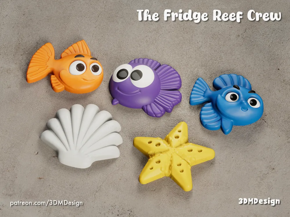 The Fridge Reef Crew - Underwater-themed magnets - Free 3D Print Model ...