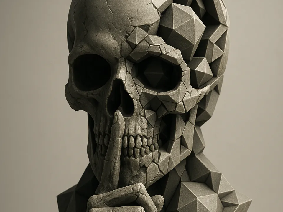 Silent Geometry — Symbolic Skull Sculpture by Disaster MakerWorld ...