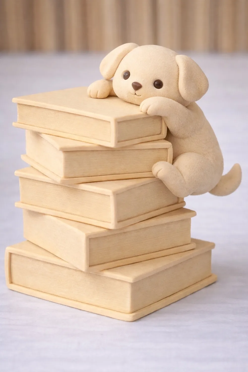 Cute Dog Figurine on a Stack of Books - Free 3D Print Model - MakerWorld
