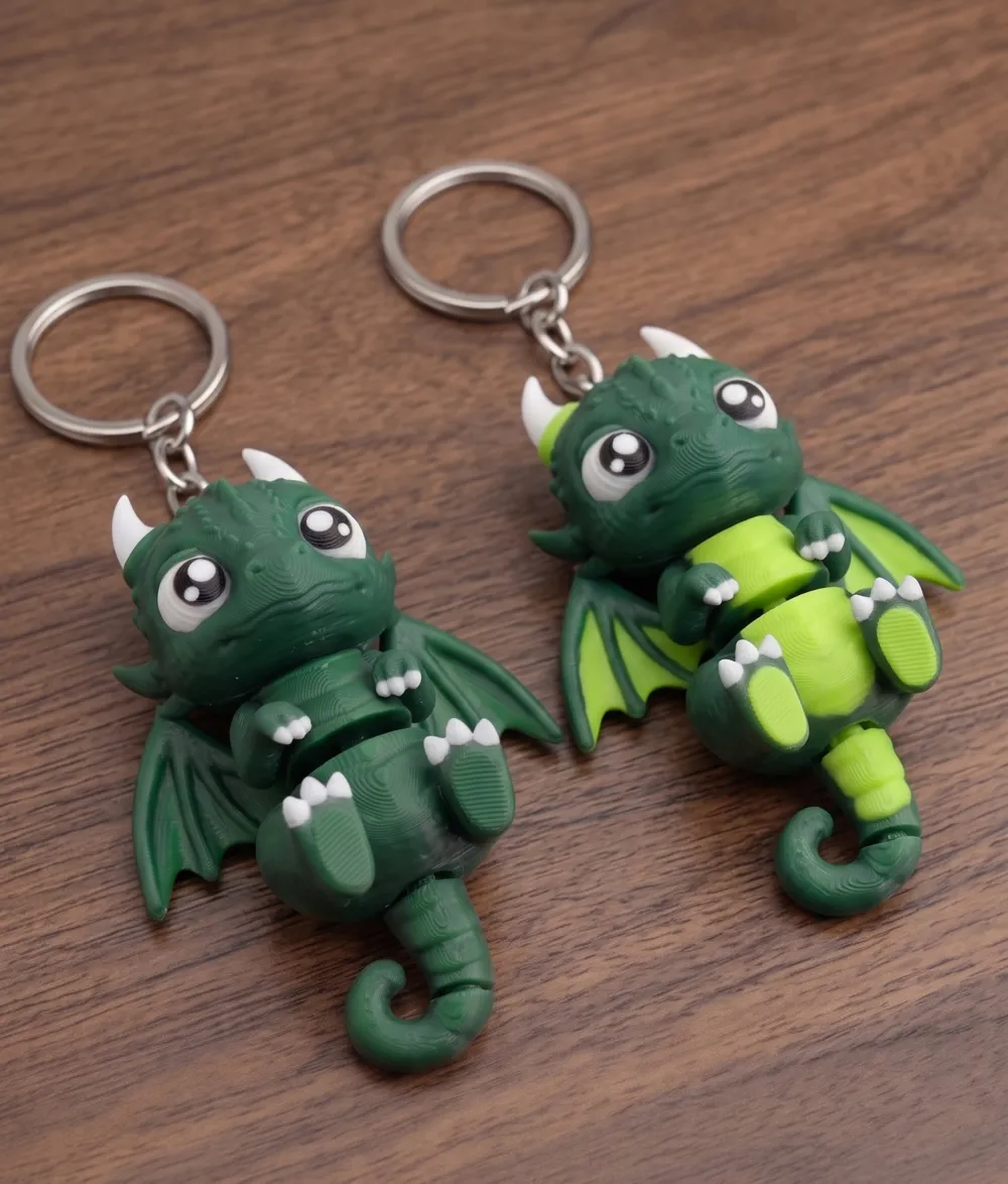 Articulated Dragon Keychain - Free 3D Print Model - MakerWorld