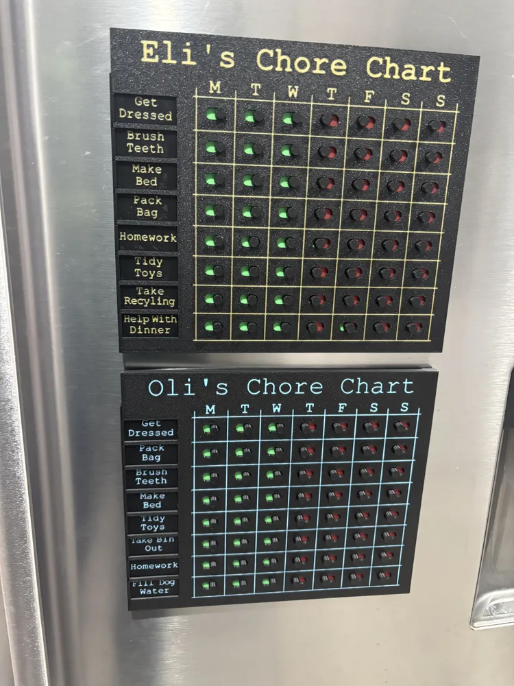 Weekly Chore Chart - Free 3D Print Model - MakerWorld