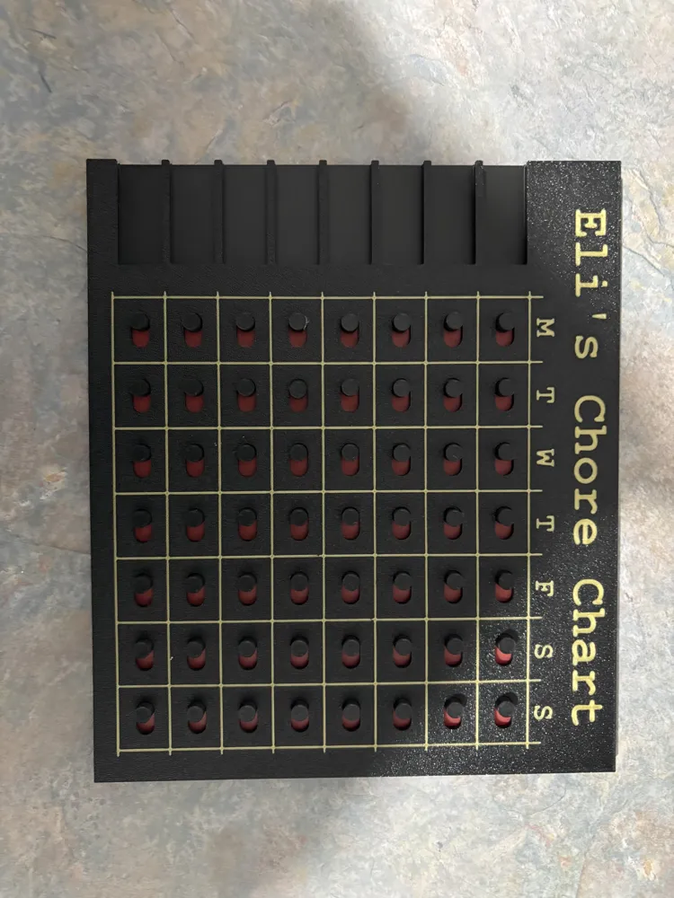 Weekly Chore Chart - Free 3D Print Model - MakerWorld