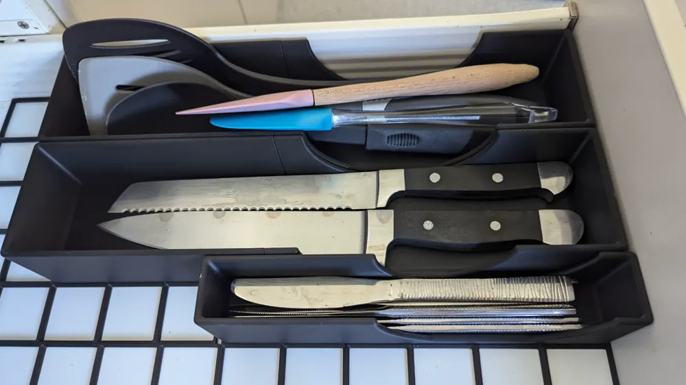 9x2x60mm Gridfinity Silverware Tray Remixed by Kroony - MakerWorld