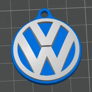 Volkswagen Keychain w/ Domed VW Logo by dekopuma - MakerWorld