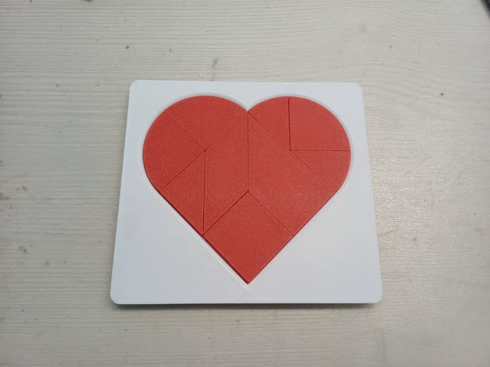 Heart - tangram puzzle for kids by Kiron 21 - MakerWorld