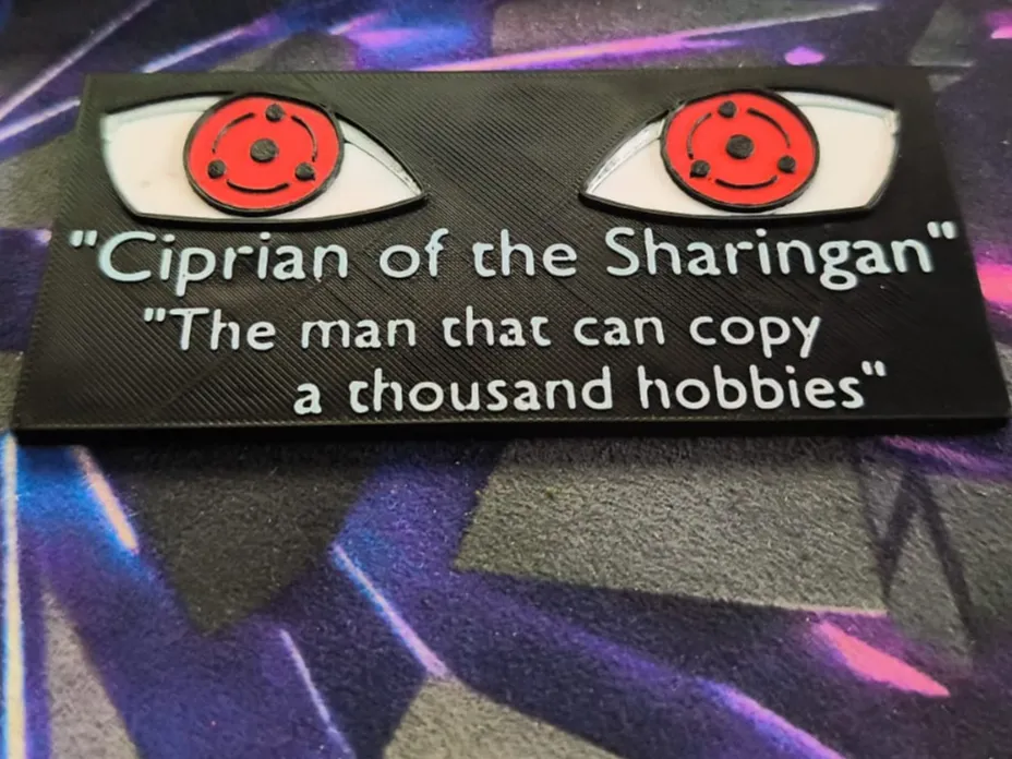 Sharingan Augen Plakette - Optional magnetisch – Kostenloses 3D ...