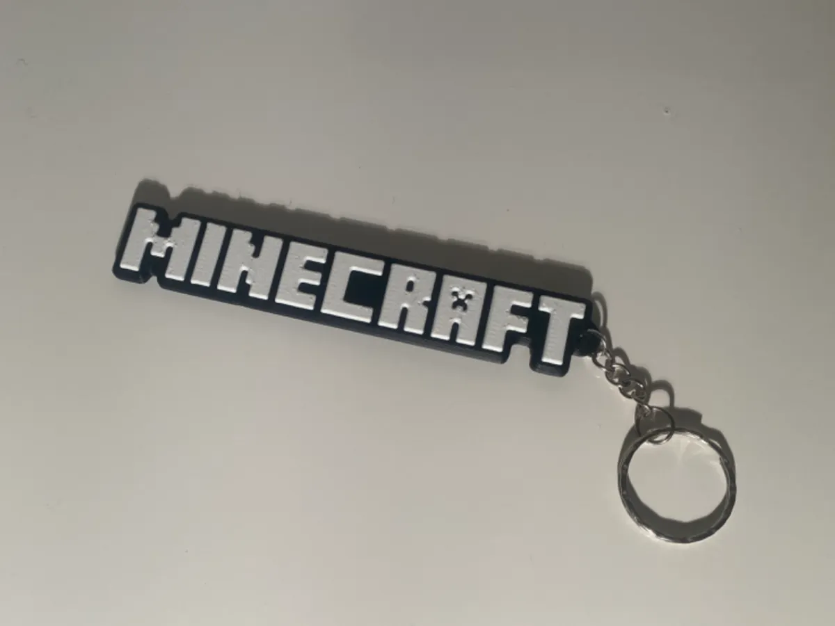 Minecraft Logo Keychain - AMS & No-AMS Versions - Free 3D Print Model ...