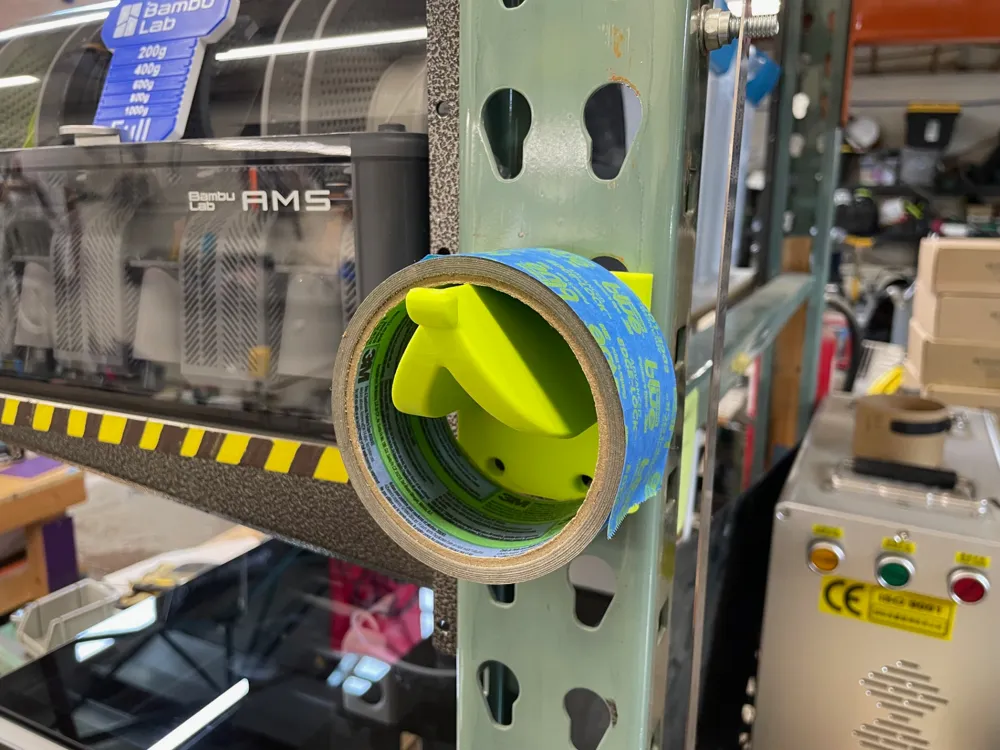 Pallet rack tape roll/gun hanger by Greedo - MakerWorld