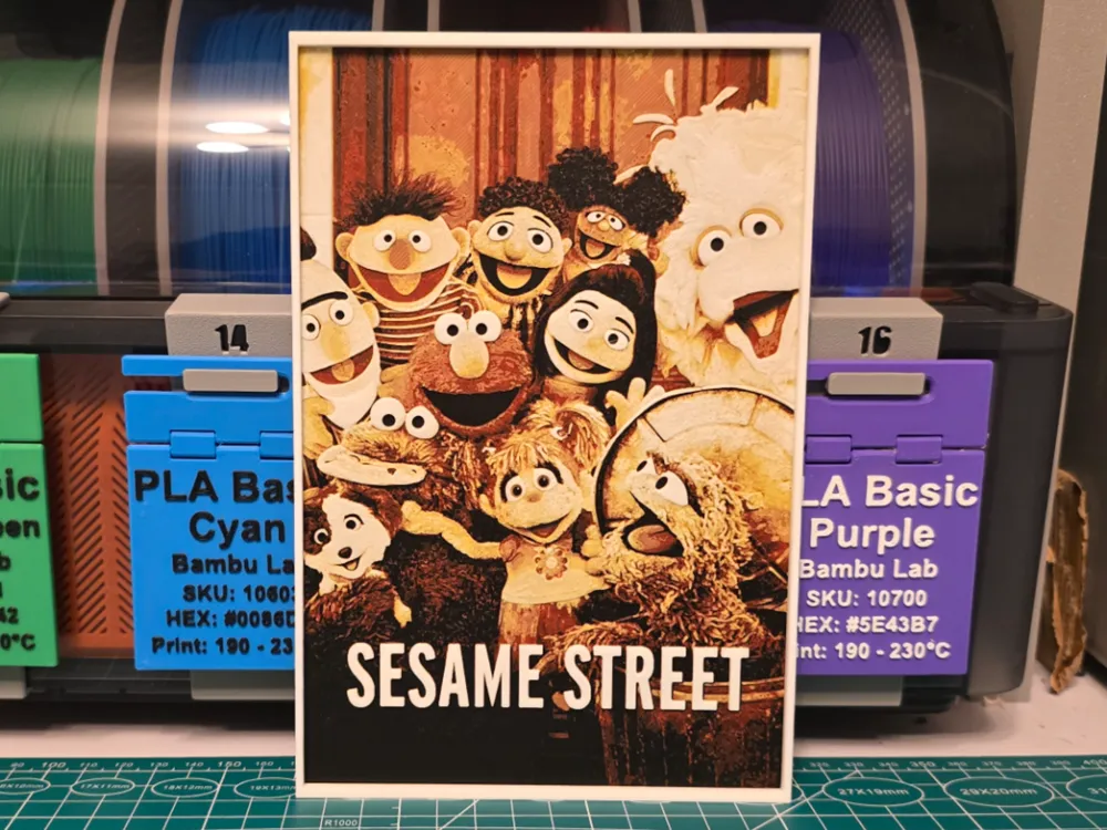 Sesame Street Poster V2 - Hueforge Art - MakerWorld 3D Model | 3Drop