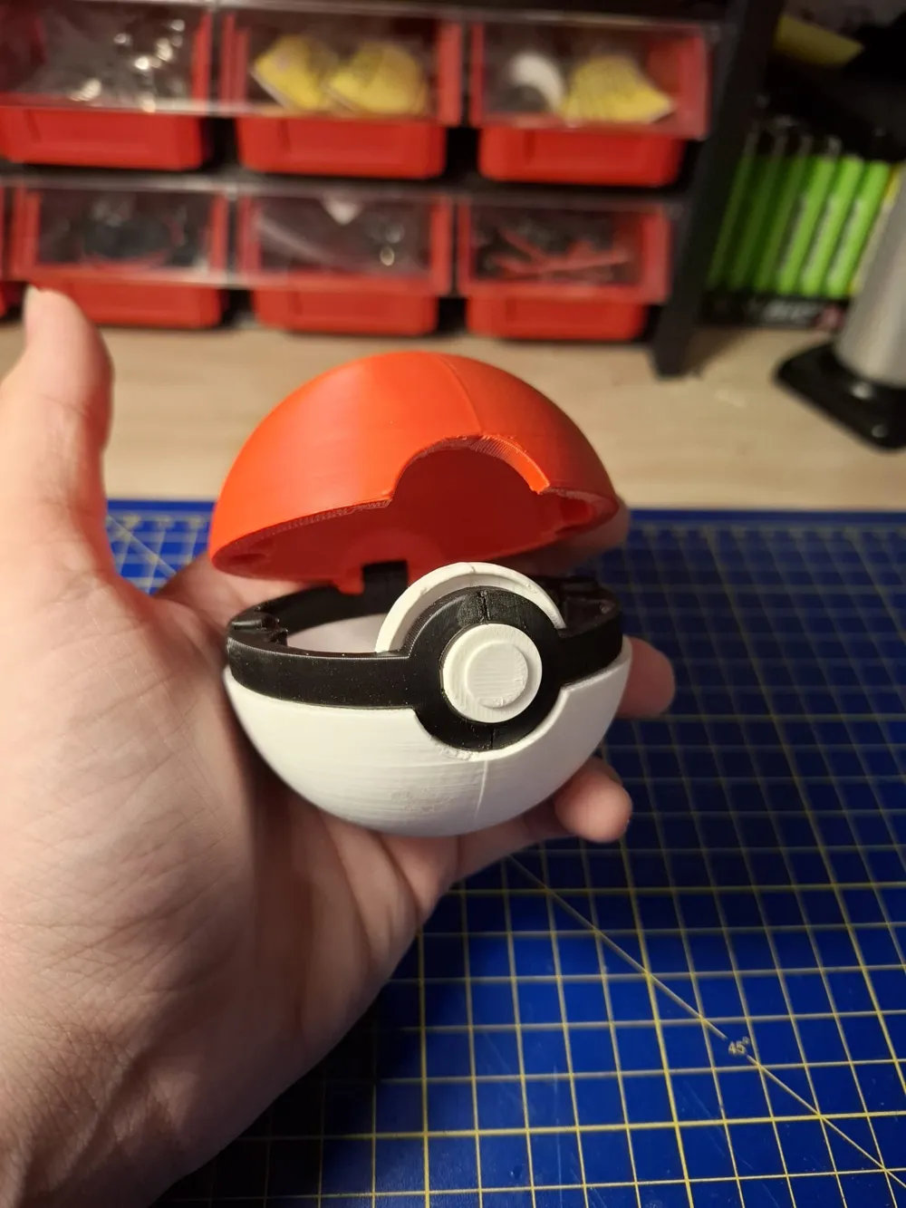 Pokeball with spring-loaded button by user_1266667345 MakerWorld ...