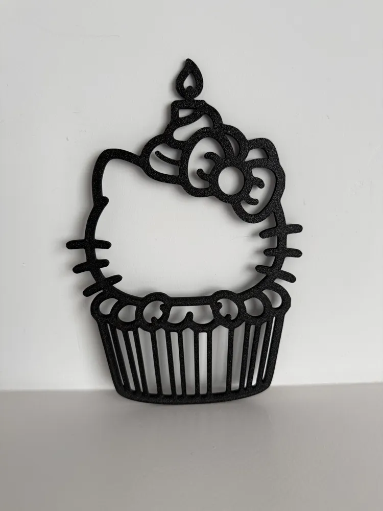 Hello Kitty Cupcake - Free 3D Print Model - MakerWorld
