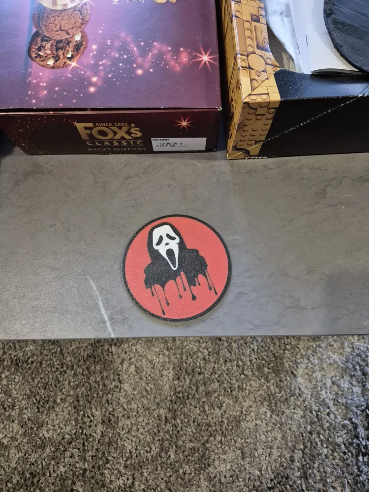 Ghostface coaster - Free 3D Print Model - MakerWorld