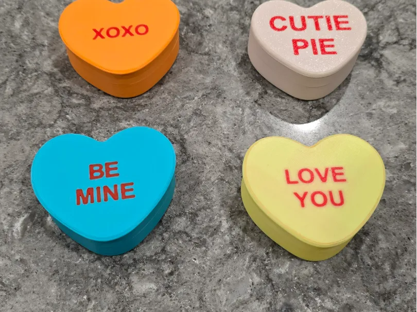Sweetheart (Conversation hearts) Candy container - Free 3D Print Model ...