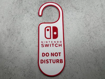 Door Sign - Gaming Nintendo Switch - Free 3D Print Model - MakerWorld