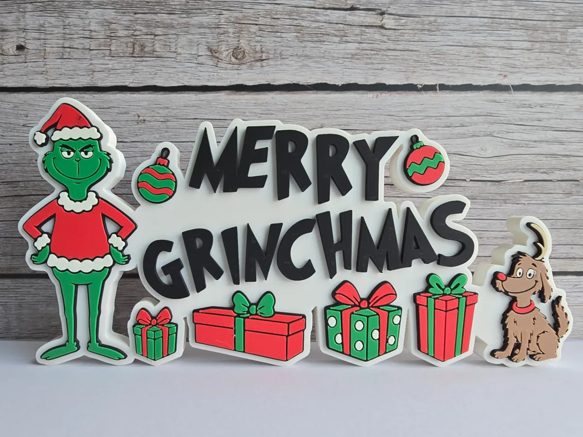 Merry Grinchmas Sign - Free 3D Print Model - MakerWorld