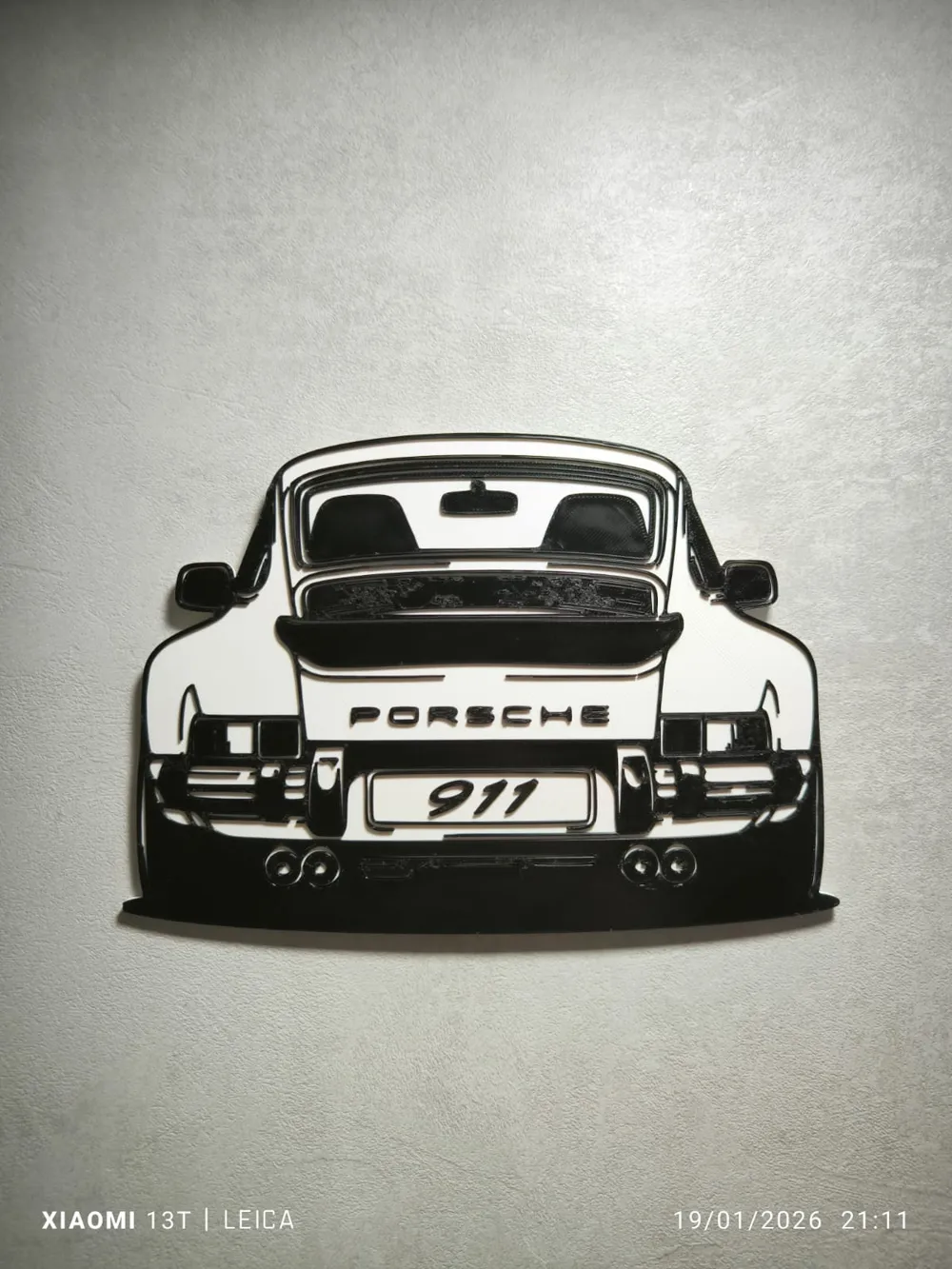 Porsche 911 wall art bi color - Free 3D Print Model - MakerWorld