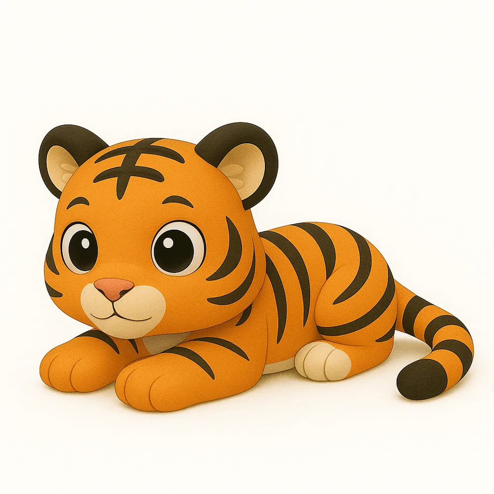 Cute tiger - Free 3D Print Model - MakerWorld