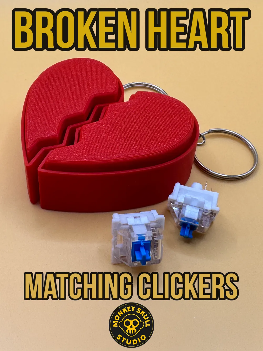 Broken Heart Matching Clicker Set - Free 3D Print Model - MakerWorld