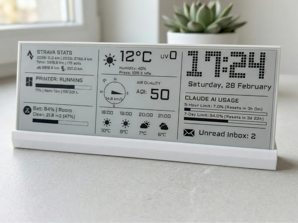 EPaper Dashboard Waveshare 10.85'' - Free 3D Print Model - MakerWorld