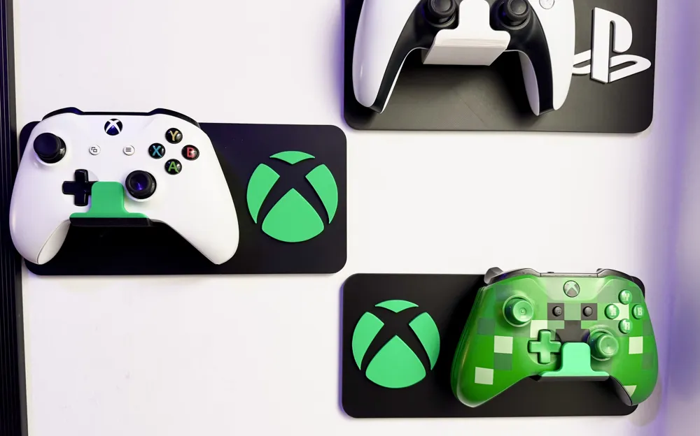 Wall Mounted Xbox Controller Holder with Xbox Logo - Free 3D Print ...