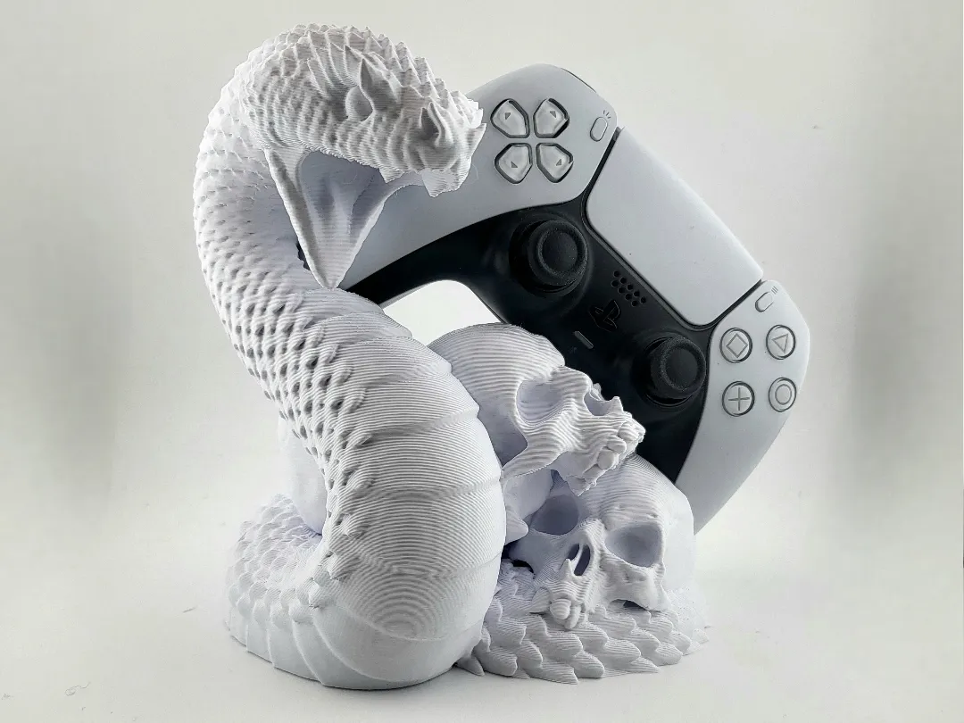 controller stand ps5 holder snake and skull - Free 3D Print Model ...