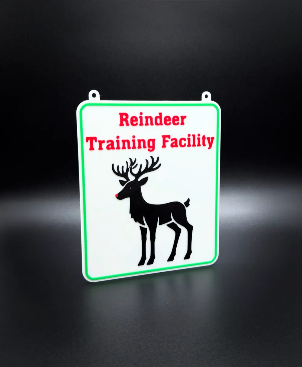 Reindeer Training Christmas Holiday Plaque by justin.r.ervin - MakerWorld