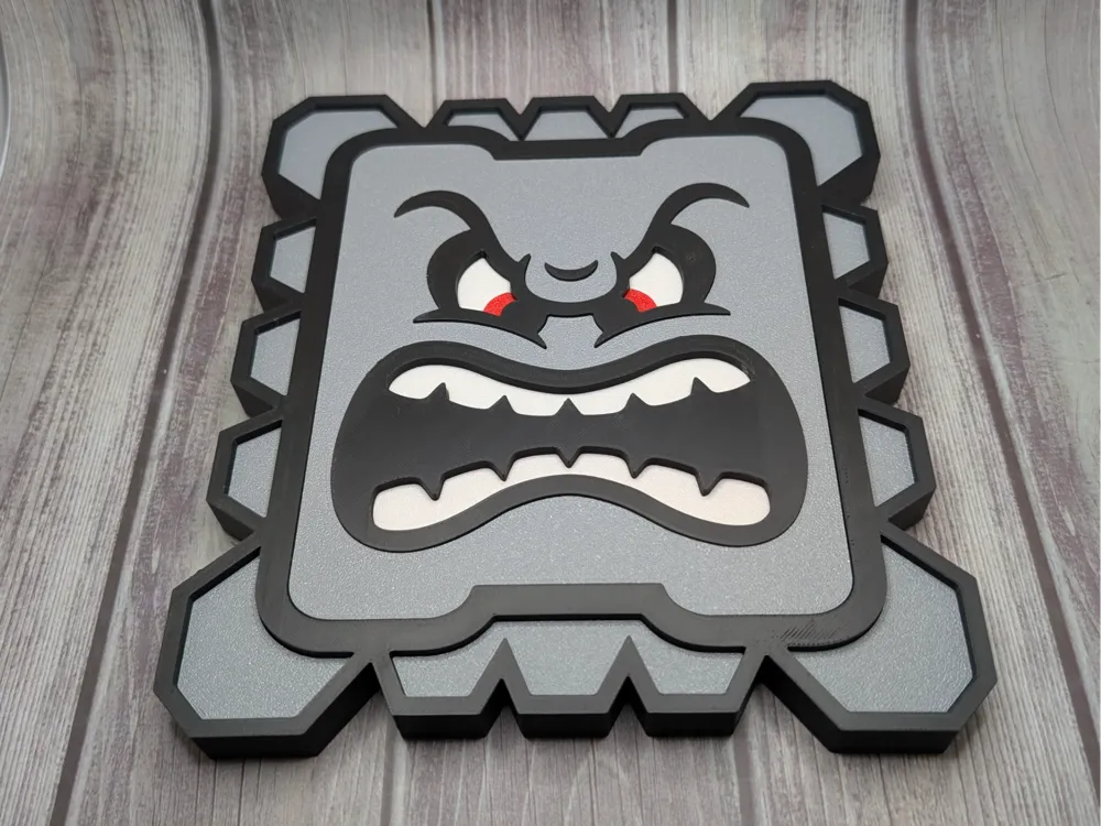 Mario Thwomp Wall Decor (No AMS) by Sage Prints and Design MakerWorld ...