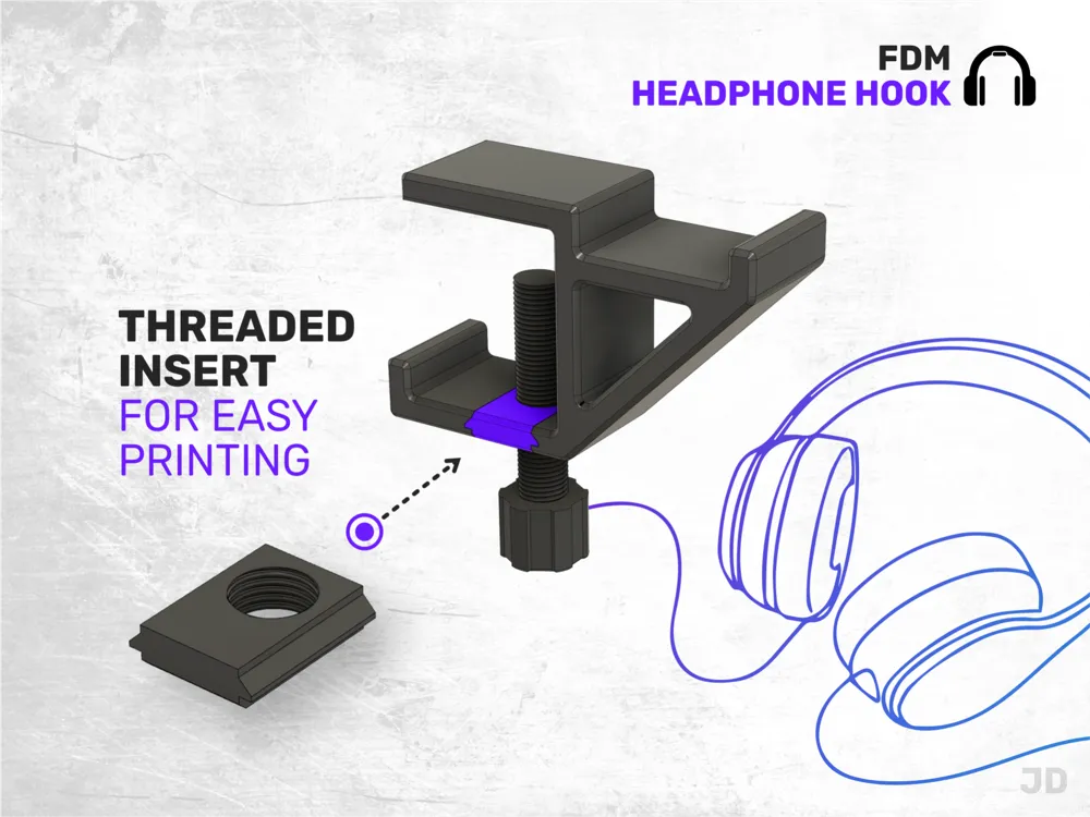 FDM Headphone Hook by JDJDJD MakerWorld: Download Free 3D Models