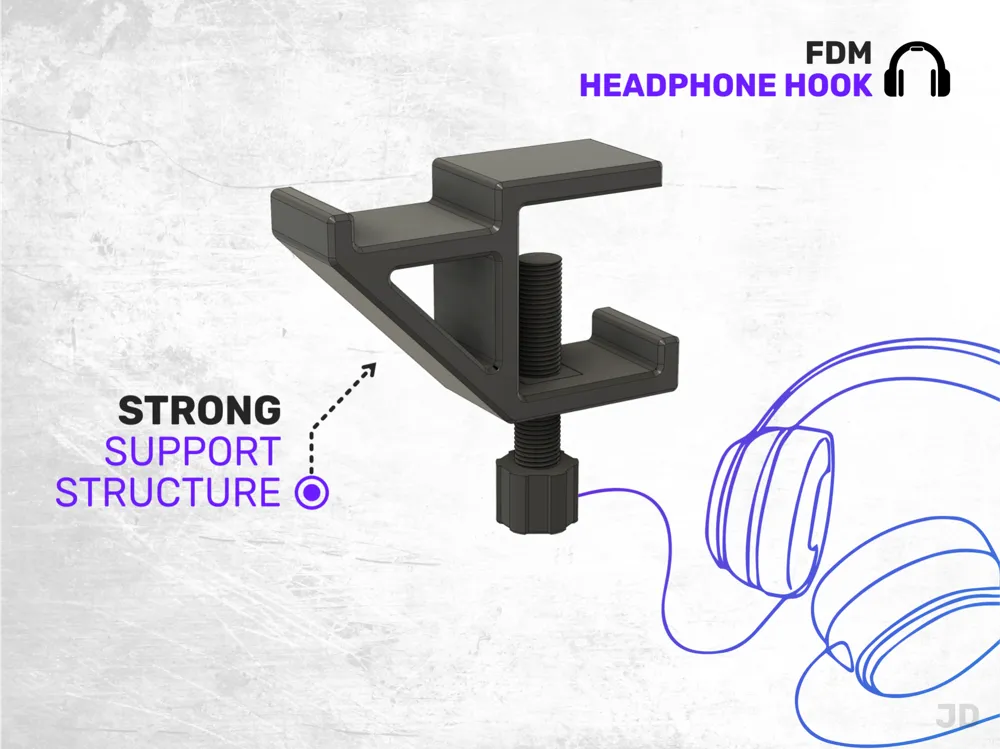 FDM Headphone Hook by JDJDJD MakerWorld: Download Free 3D Models