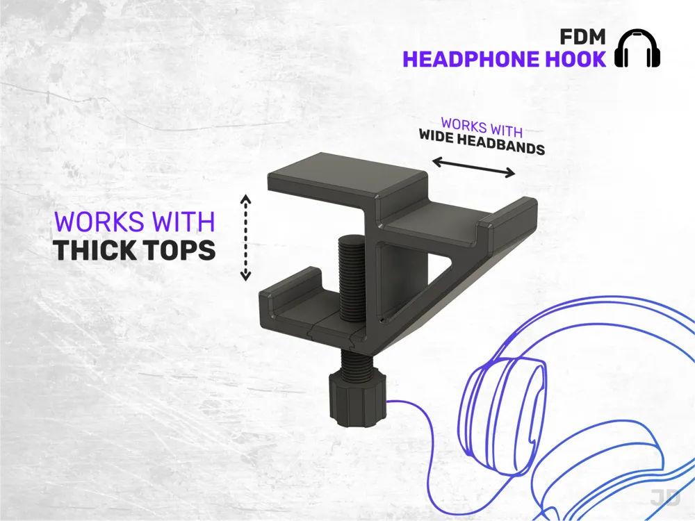 FDM Headphone Hook by JDJDJD MakerWorld: Download Free 3D Models